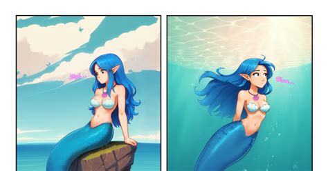 人魚 Mermaid 100 Zeraphaiのマンガ 漫画 水中 人魚化 Pixiv