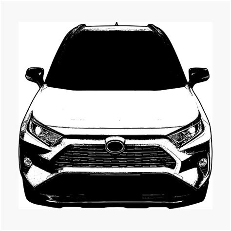 Rav4 Hybrid Car Sketch Art Photographic Print For Sale By Arizka Std