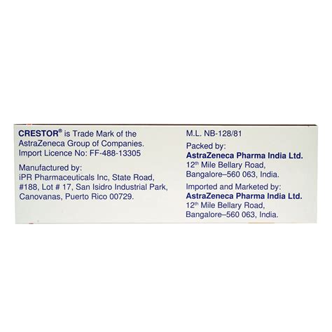 Crestor 10 Mg Tablet 30s Price Uses Side Effects Composition