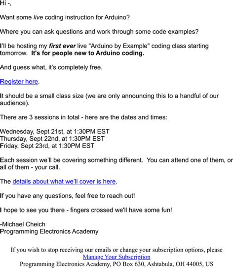 Programming Electronics Academy Live Arduino Class For Beginners