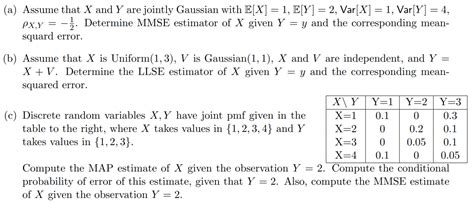 Solved A Assume That X And Y Are Jointly Gaussian Chegg Com