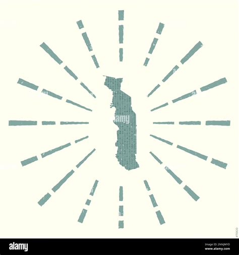 Togo Logo Grunge Sunburst Poster With Map Of The Country Shape Of