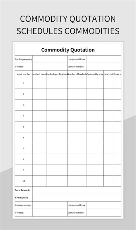 Cosmetic Product Quotation Forms Quotations Excel Template And Google Sheets File For Free
