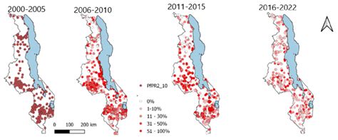 spatial temporal distribution of the sampled locations 2000 2022