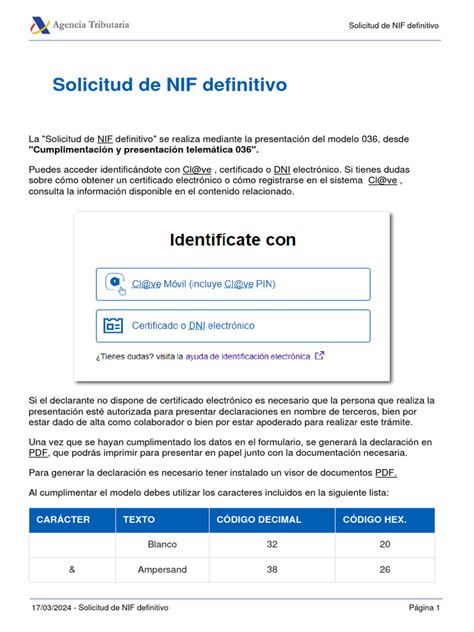 Solicitud De Nif Definitivo Pdf Control De Acceso Informática