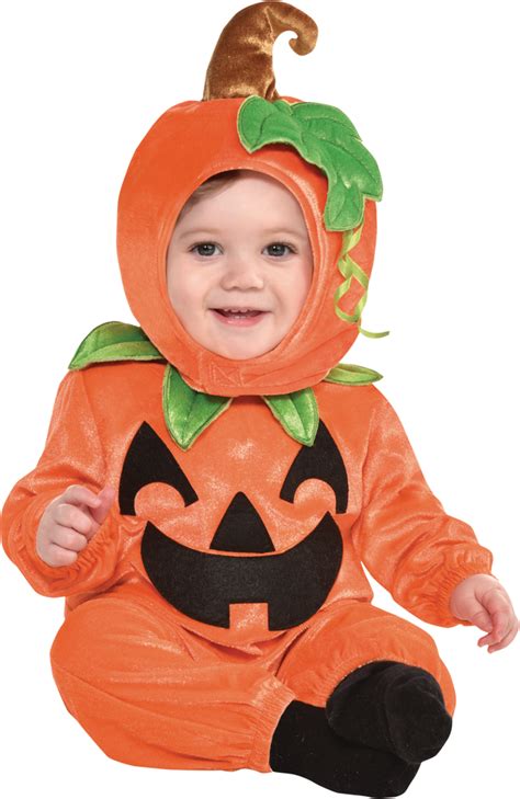Infant Pumpkin Orange Jumpsuit With Hat Halloween Costume Assorted
