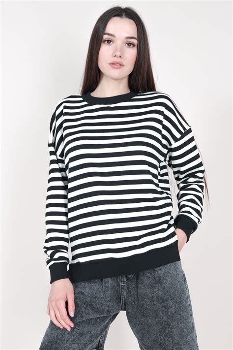 Світшот Romashka Модель 207014704101 для жінок колір Білийчорний