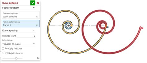 Curve Pattern Feature Pattern Including Full Part — Onshape