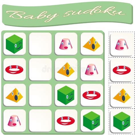 Sudoku Para Crianças Com Figuras Geométricas Coloridas Jogo Para