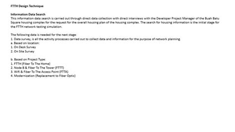 ftth design technique information data search pdf