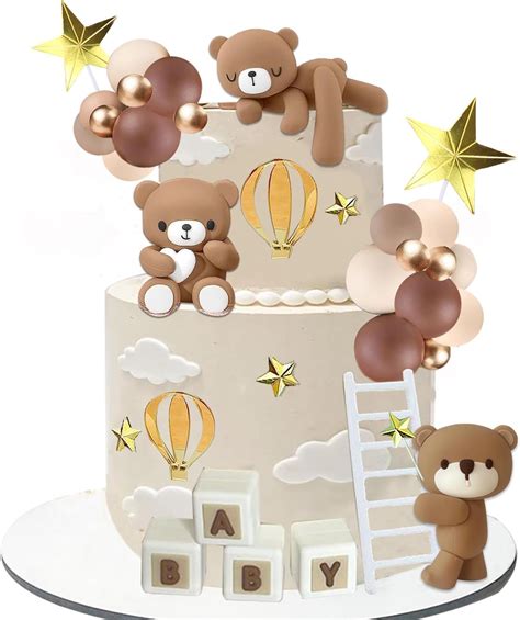 Amazon Bear Cake Toppers Bear Balls Cake Decorations With BABY Letters For Boy Baby Shower