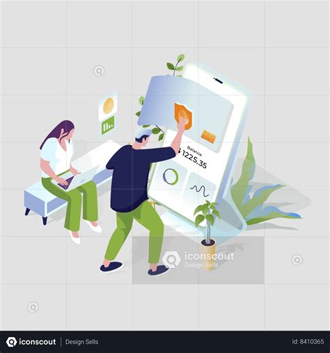 Securing Mobile Banking Animated Illustration Download In Json Lottie