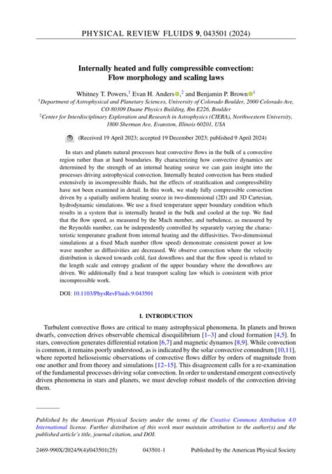 Pdf Internally Heated And Fully Compressible Convection Flow Morphology And Scaling Laws