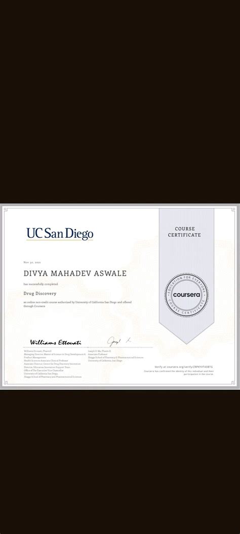 Divya Aswale On Linkedin Successfully Completed Drug Discovery