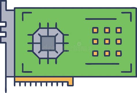 GPU Graphics Card Illustration Computer Hardware Gaming Technology Vector Stock Illustration