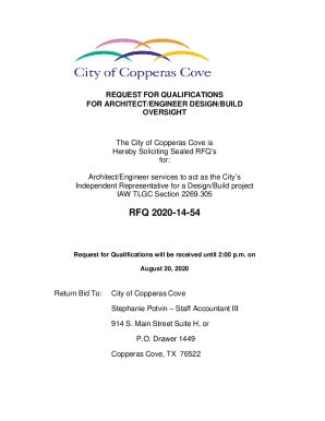 Fillable Online Request For Qualification RFQ For Engineering Architectural Fax Email