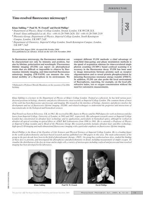 Pdf Time Resolved Fluorescence Microscopy