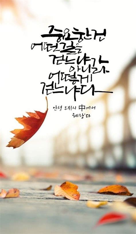 캘리그라피에 있는 김순희님의 핀 손글씨 영감을 주는 글쓰기 가을풍경 수채화