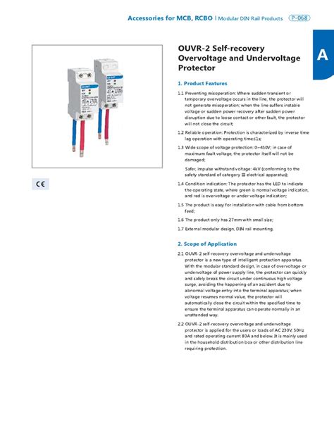 Ouvr 2 Self Recovery Overvoltage And Undervoltage Protector Catalog Pdf
