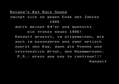 CSDb Roland S Rat Race Sound By Gandalf 1985