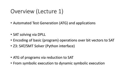 Ppt Automated Test Generation Via Satsmt Solvers Powerpoint