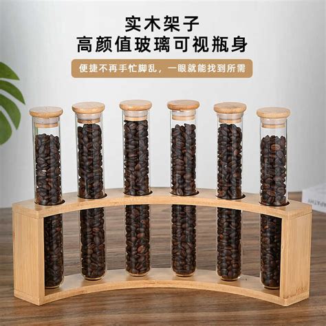 glass test tube tea display rack coffee bean sample display jar bar counter display rack milk