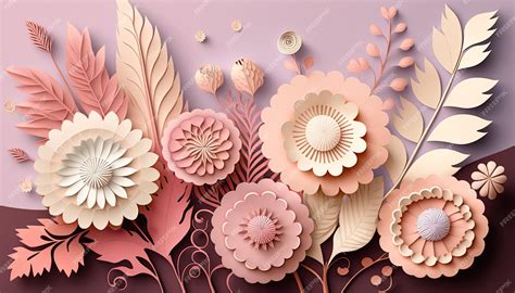 紙花粉紅色花色背景婚禮卡 生成人工智能 Premium Ai Generated Image
