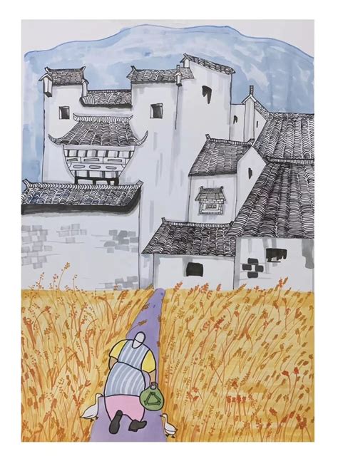 科技振兴美丽乡村绘画 科技振兴乡村 大山谷图库