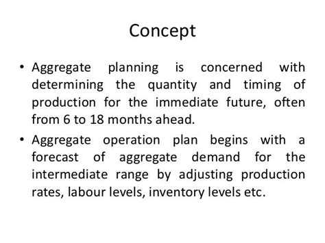 Aggregate Planning