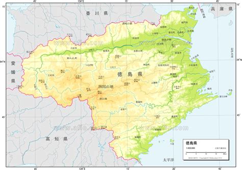 徳島県 自然図 ベクター地図素材のダウンロード販売 アフロモール