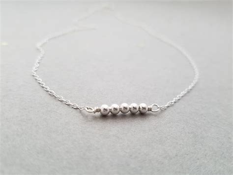 Simple Tiny Sterling Silver Necklace Etsy