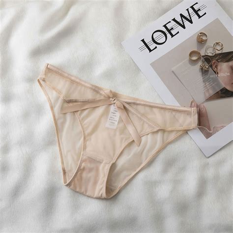 Quần Lót Ren Bikini Co Giãn Có Nơ Nude