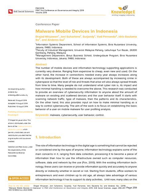 Malware Mobile Devices In Indonesia Pdf Malware Denial Of Service