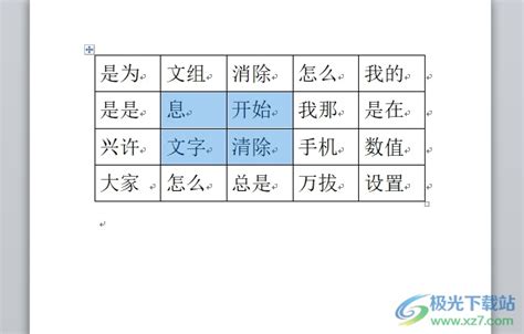 word表格怎么清除内容不删除表格 word表格清除内容不删除表格的方法 极光下载站