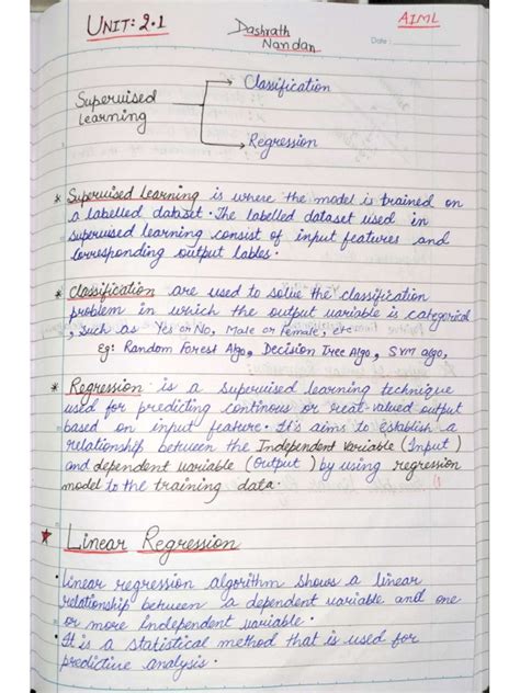 Dashrath Nandan Aiml Unit2 Notes Pdf