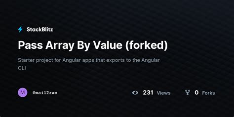 Pass Array By Value Forked Stackblitz