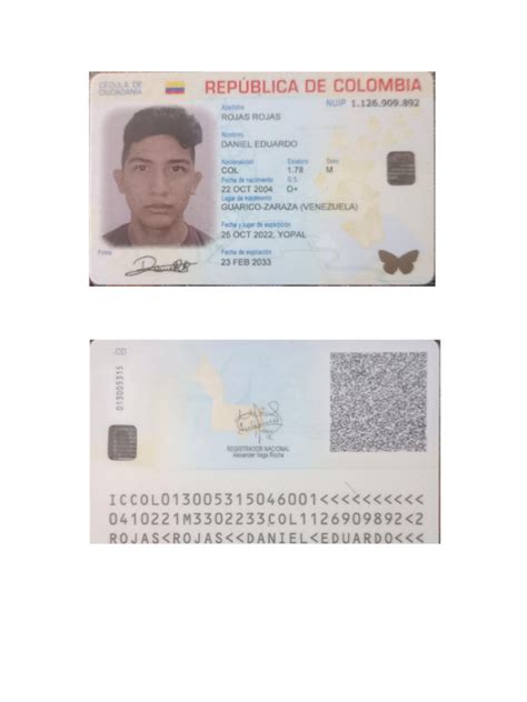 Cedula Daniel Rojas Pdf