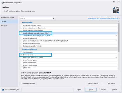 Generate A Comparison Report