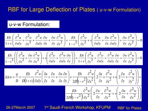 Ppt Rbf Based Meshless Method For Large Deflection Of Thin Plates By