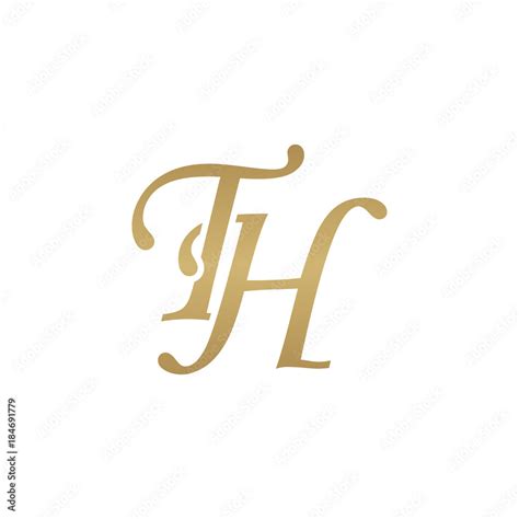 Initial Letter Th Overlapping Elegant Monogram Logo Luxury Golden