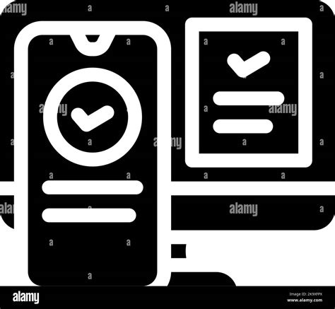 Two Step Authentication Glyph Icon Vector Illustration Stock Vector
