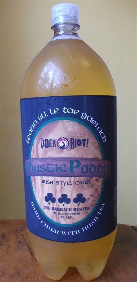 Cider Riot Releases Plastic Paddy In 2 Liter Plastic Bottles New