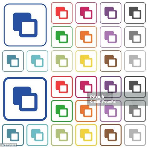 Subtract Shapes Outlined Flat Color Icons Stock Illustration Download