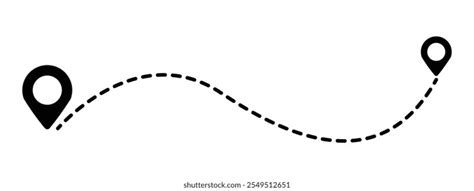 Route Icon Between Two Points Dotted Stock Vector Royalty Free