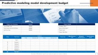 Predictive Modeling Model Development Budget Ppt Powerpoint