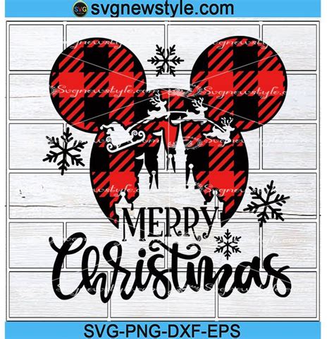 Disney Christmas Svg Minnie Plaid Head Svg Minnie Castle Reindeers