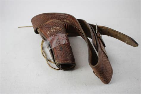 Brown Leather Gun Holster Belt Property Room