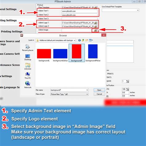 How To Use Default Print Templates With Background Image In Ptbooth A