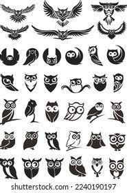 Design Vector Owl Element Component Set Stock Vector Royalty Free 2240190197 Shutterstock