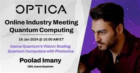 Poolad Imany On Linkedin Tune In To Opticas Online Industry Meeting On Jan 16 Where Ill Discuss